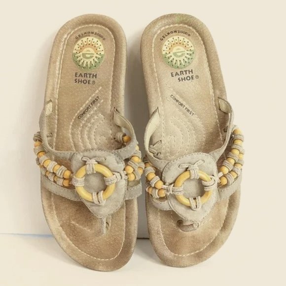 Earth | Shoes | Earth Sandal Logan Comfort Thong Sandal Beaded Leather ...